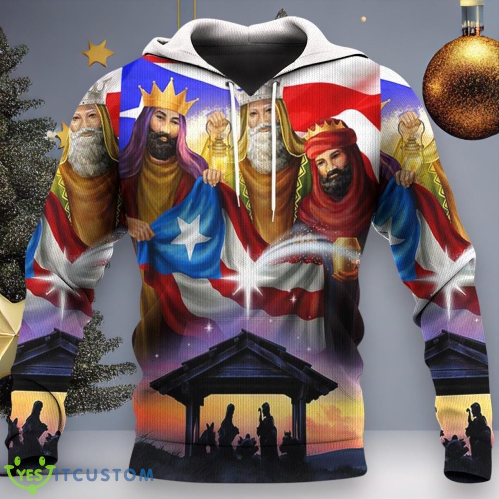 Three Kings Puerto Rico Nativity Of Jesus Christmas Hoodie Puerto Rican ...