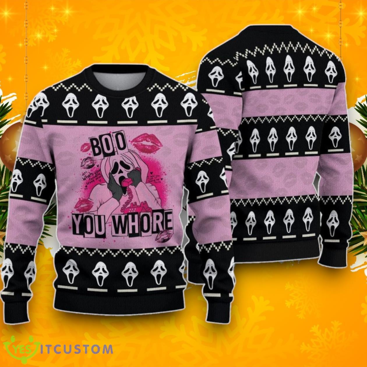 Ugly Horror Character Sweater Ghostface Halloween - YesItCustom