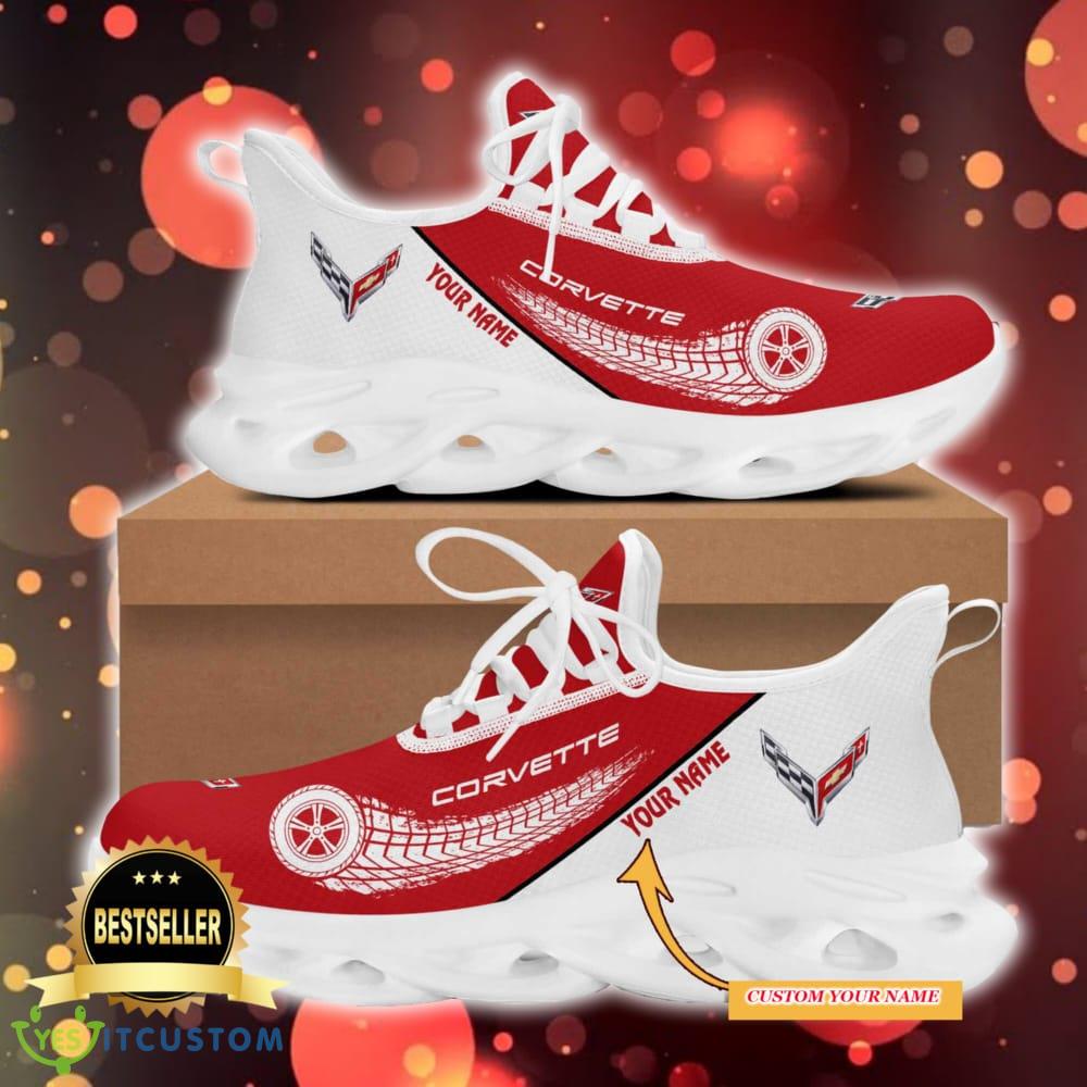 Custom Name Chevrolet Corvette Car Shoes Ideas Running Sneakers Logo ...