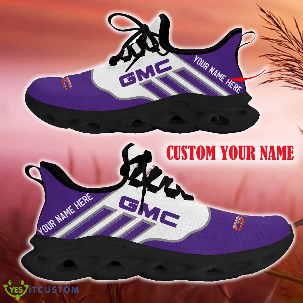 Custom Name GMC Purple Car Logo Max Soul Sneakers For Fans Team Running ...