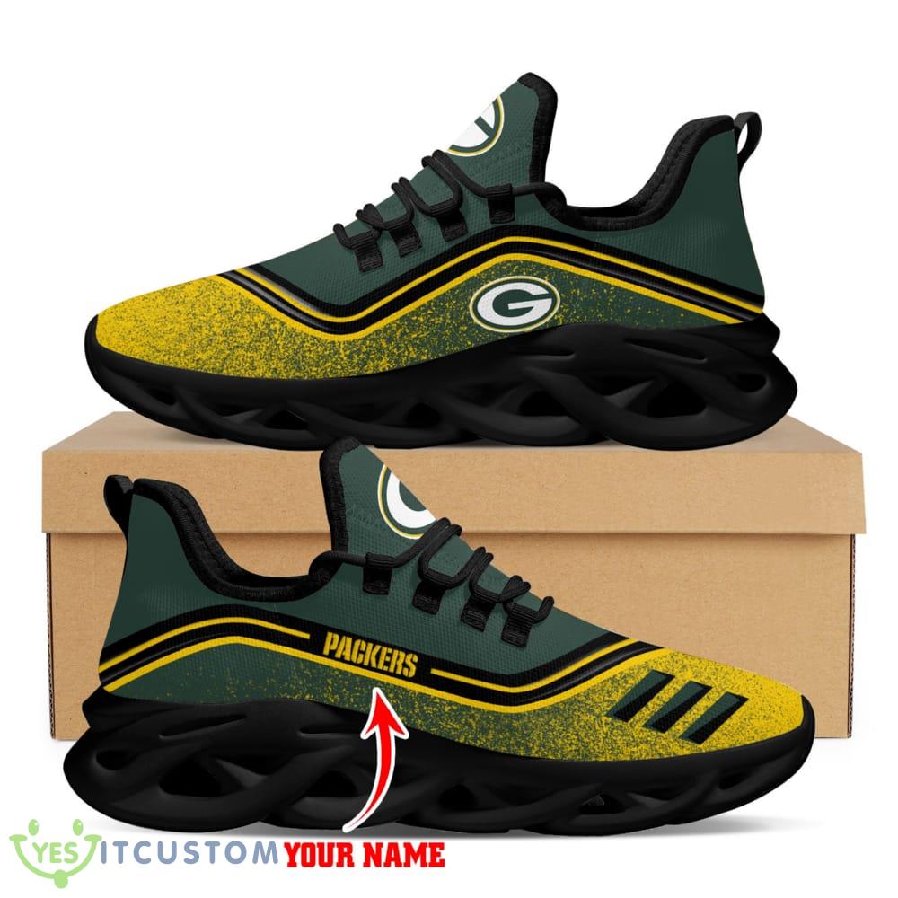 Green Bay Packers Logo Border Pattern Custom Name 3D Spors Shoes New ...
