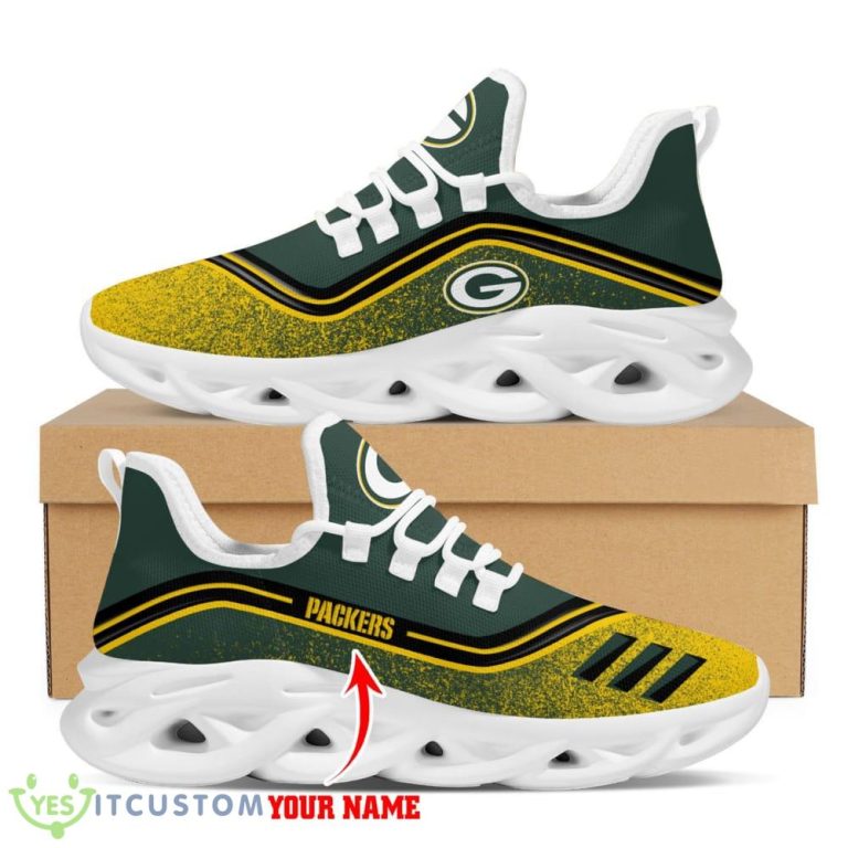 Green Bay Packers Logo Border Pattern Custom Name 3D Spors Shoes New ...