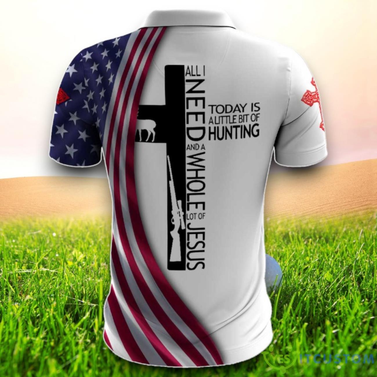 Jesus And American Flag Christian Polo Shirt - YesItCustom