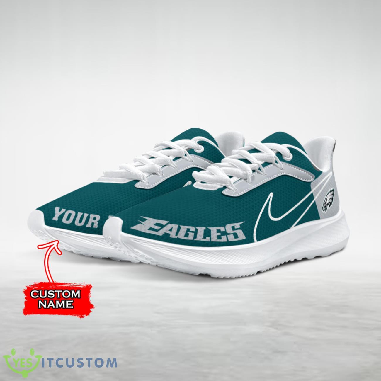 Philadelphia Eagles NFL Custom Name Mesh Running Shoes - YesItCustom