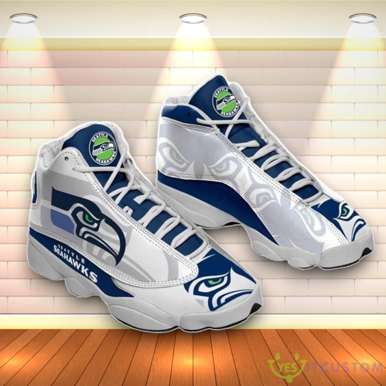 Seattle Seahawks Nfl Football Team Air Jordan 13 Sneaker Shoes For Real ...