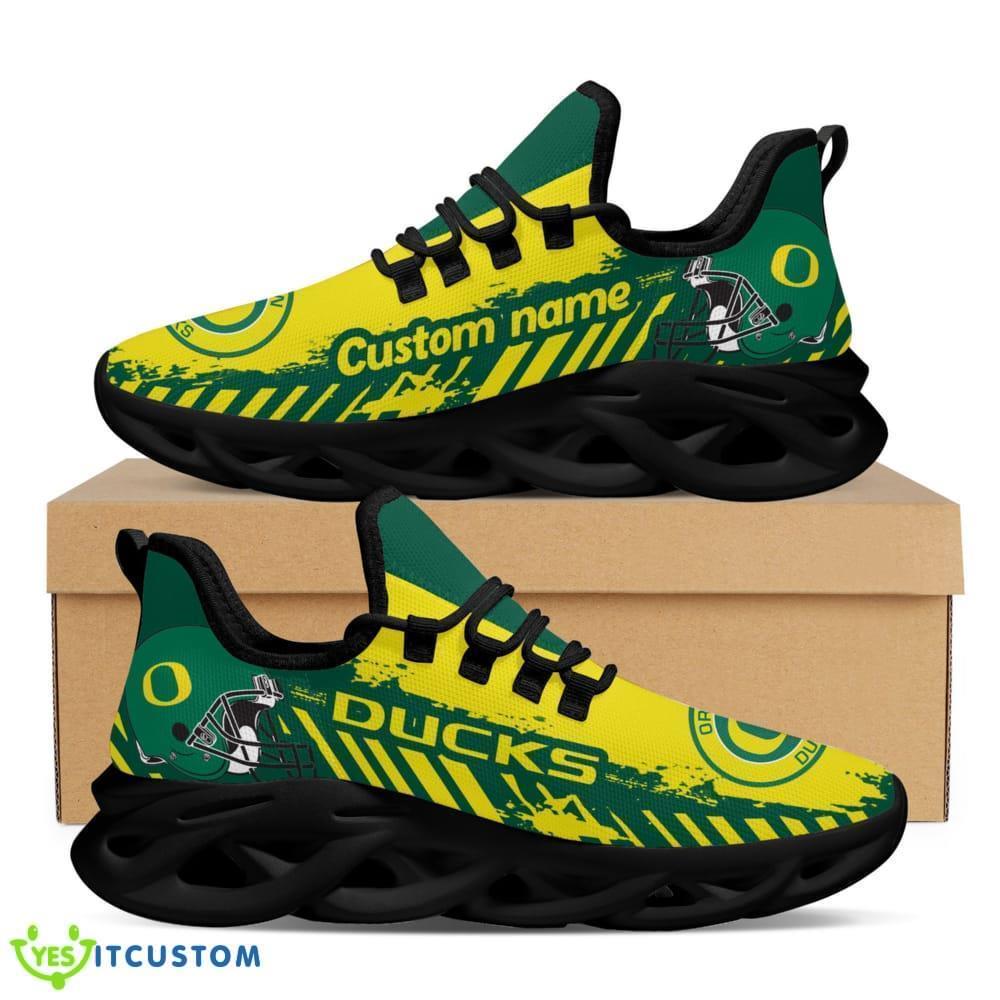 Oregon Ducks Logo Helmet And Stripe Pattern Custom Name 3D Spors Shoes ...