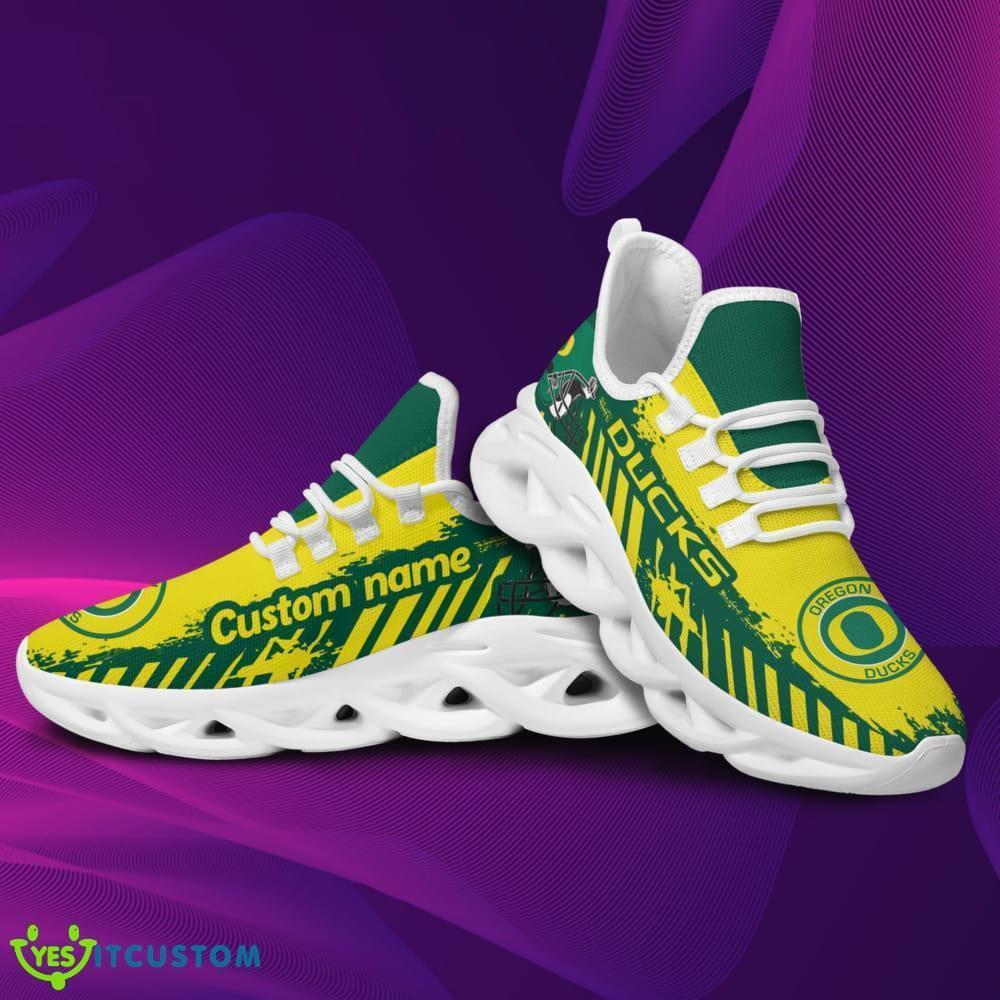Oregon Ducks Logo Helmet And Stripe Pattern Custom Name 3D Spors Shoes ...