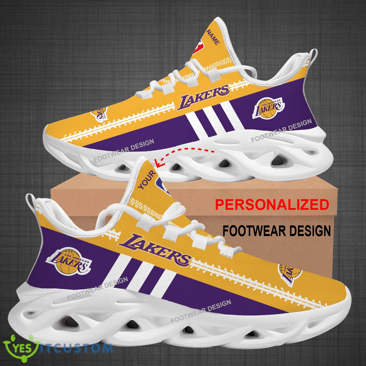 Custom Name NBA Los Angeles Lakers Logo New Max Soul Shoes For Big Fans ...