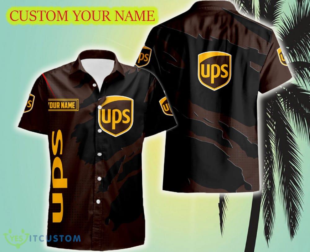 UPS Logo Brand Luau Hawaiian Shirt For Men Women Beach Custom Name ...