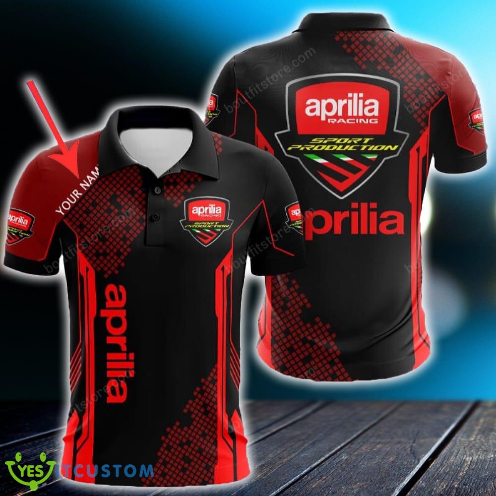 Aprilia 3D Polo Shirt Custom Name Logo Car For Mens Gift Golf - YesItCustom
