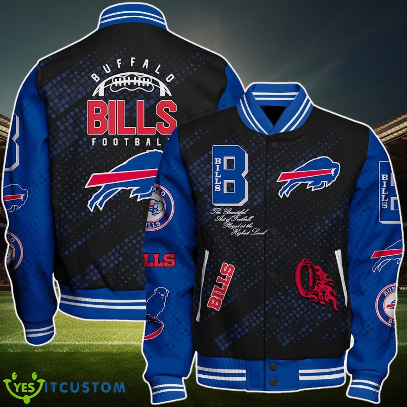 Buffalo Bills NFL Baseball Jacket Dynamic Style For Fans - YesItCustom
