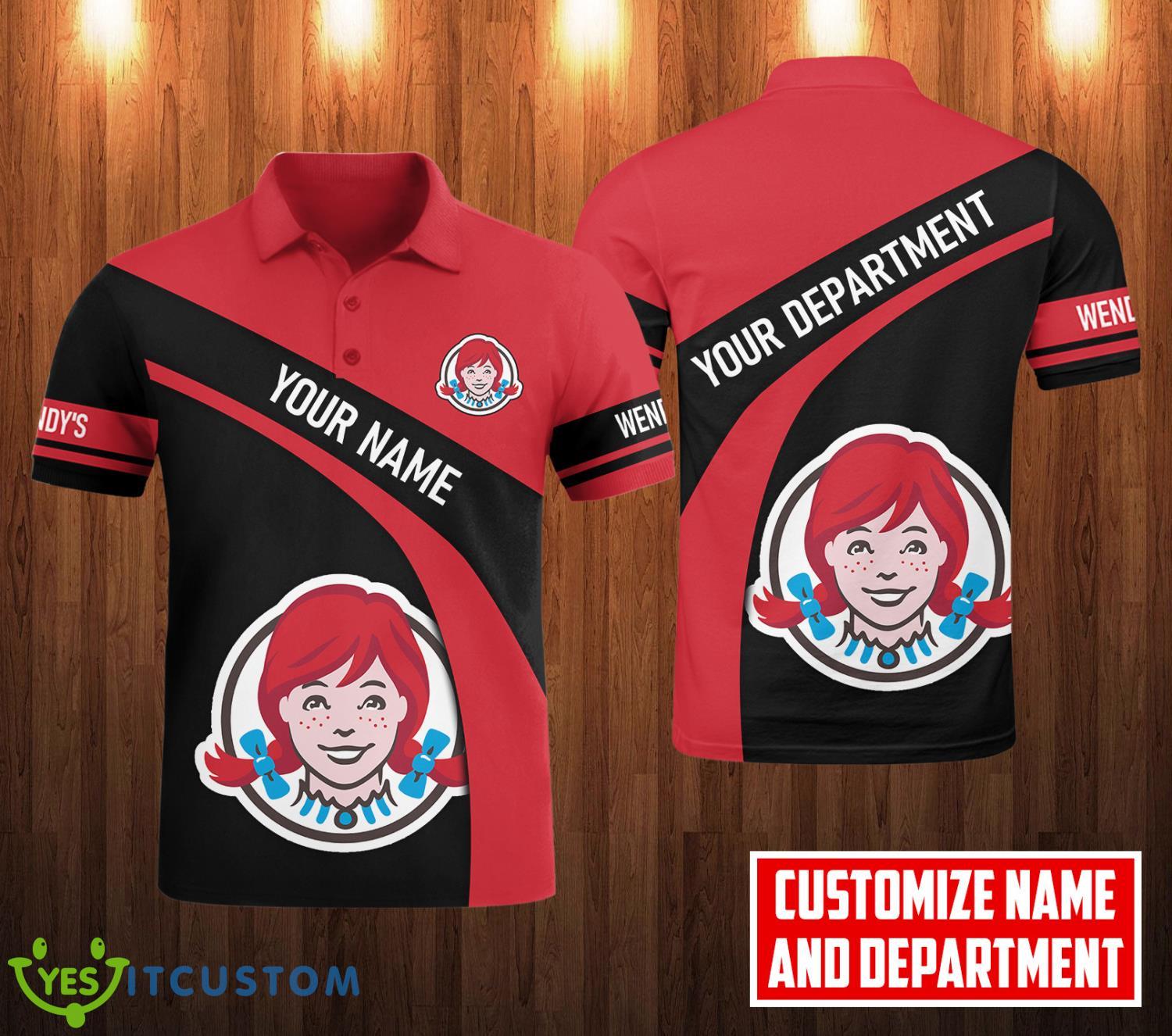 Custom Name Wendy's AOP Cute Polo Shirt Limited Designs - YesItCustom