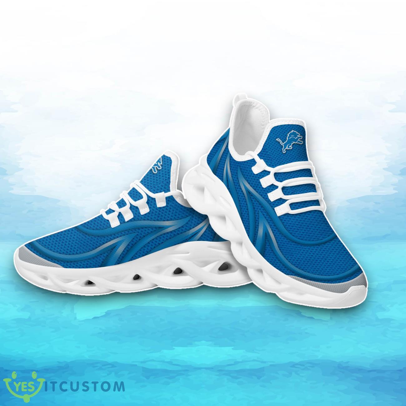 Detroit Lions Neon Flames Design Pattern Max Soul Shoes Exclusive ...