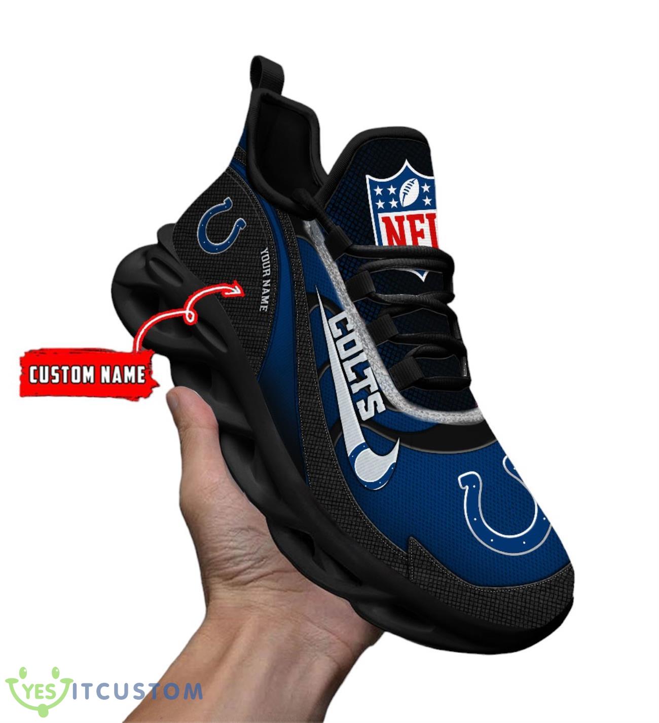 Indianapolis Colts NFL Nike Swoosh 2024 Custom Name Max Soul Shoes ...