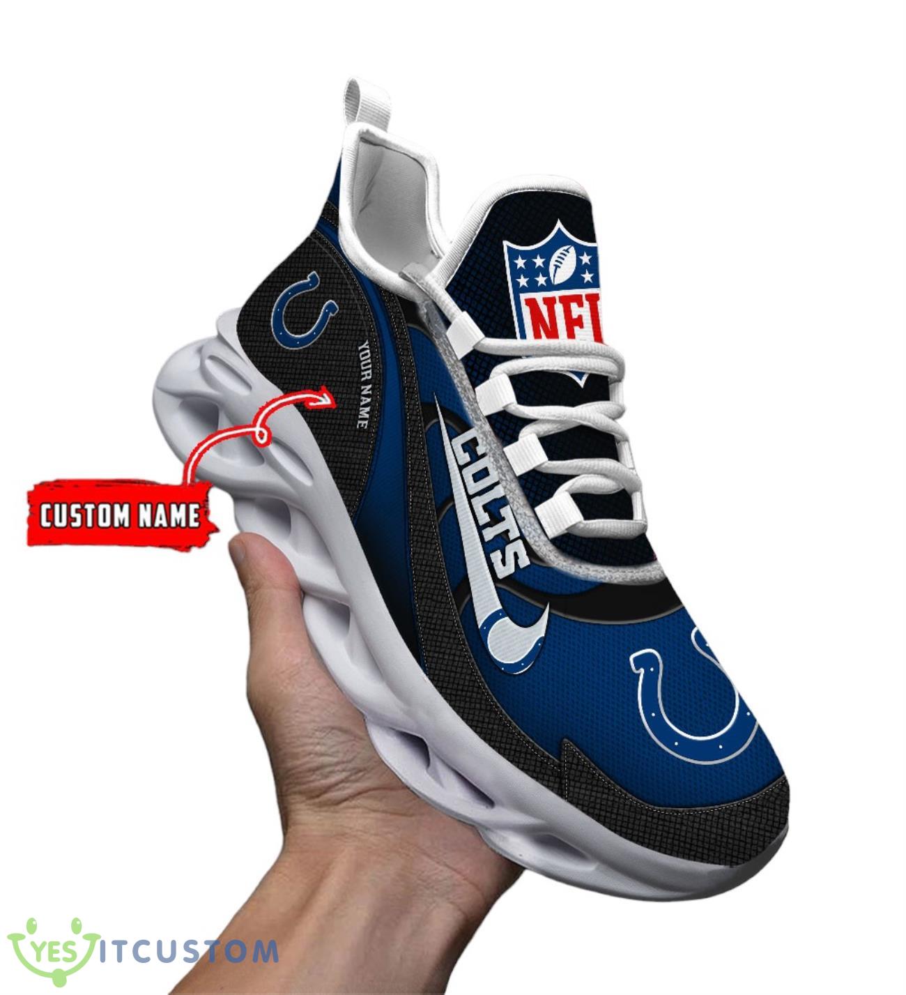 Indianapolis Colts NFL Nike Swoosh 2024 Custom Name Max Soul Shoes ...