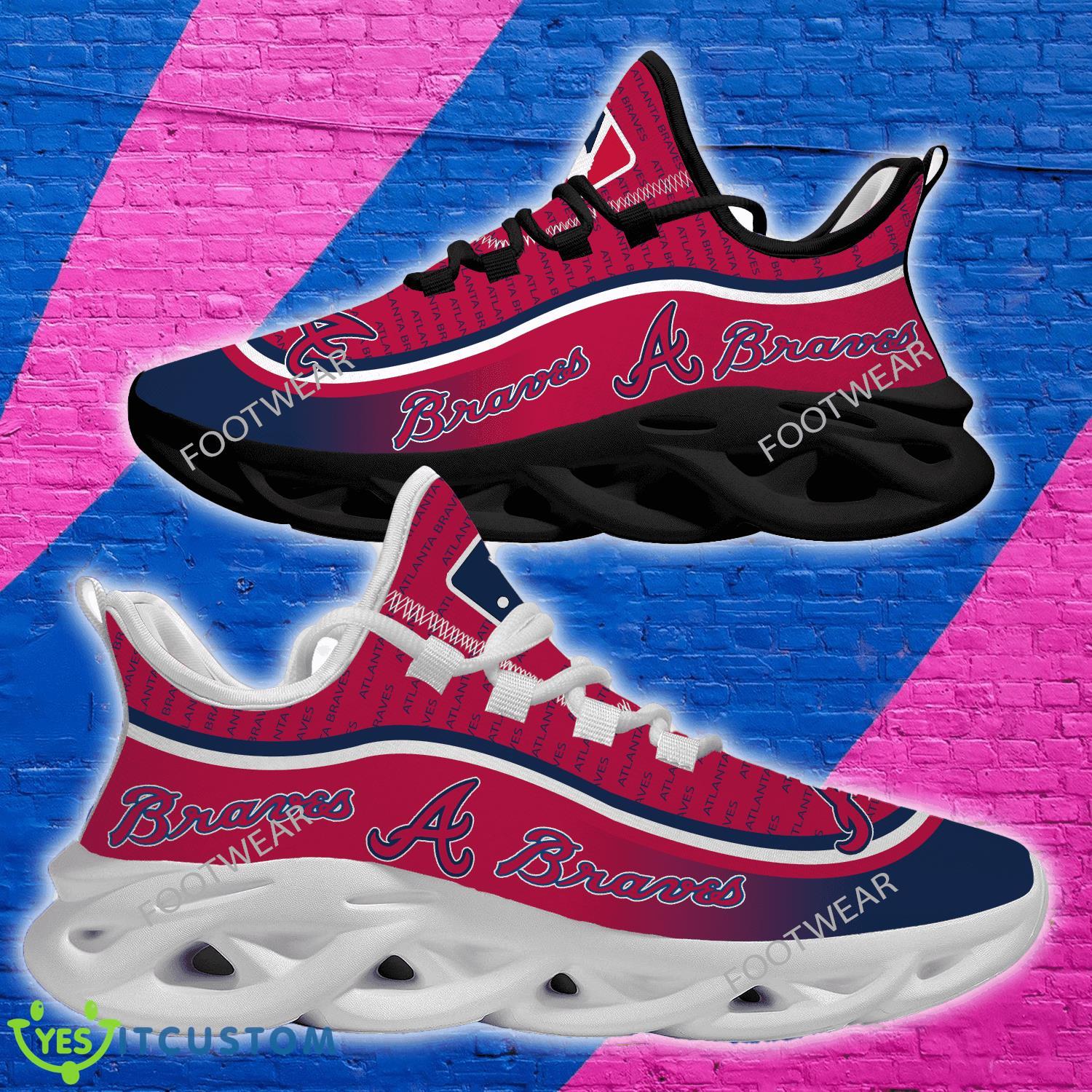 MLB Atlanta Braves Logo New Text Max Soul Shoes Identity Sport Sneaker ...