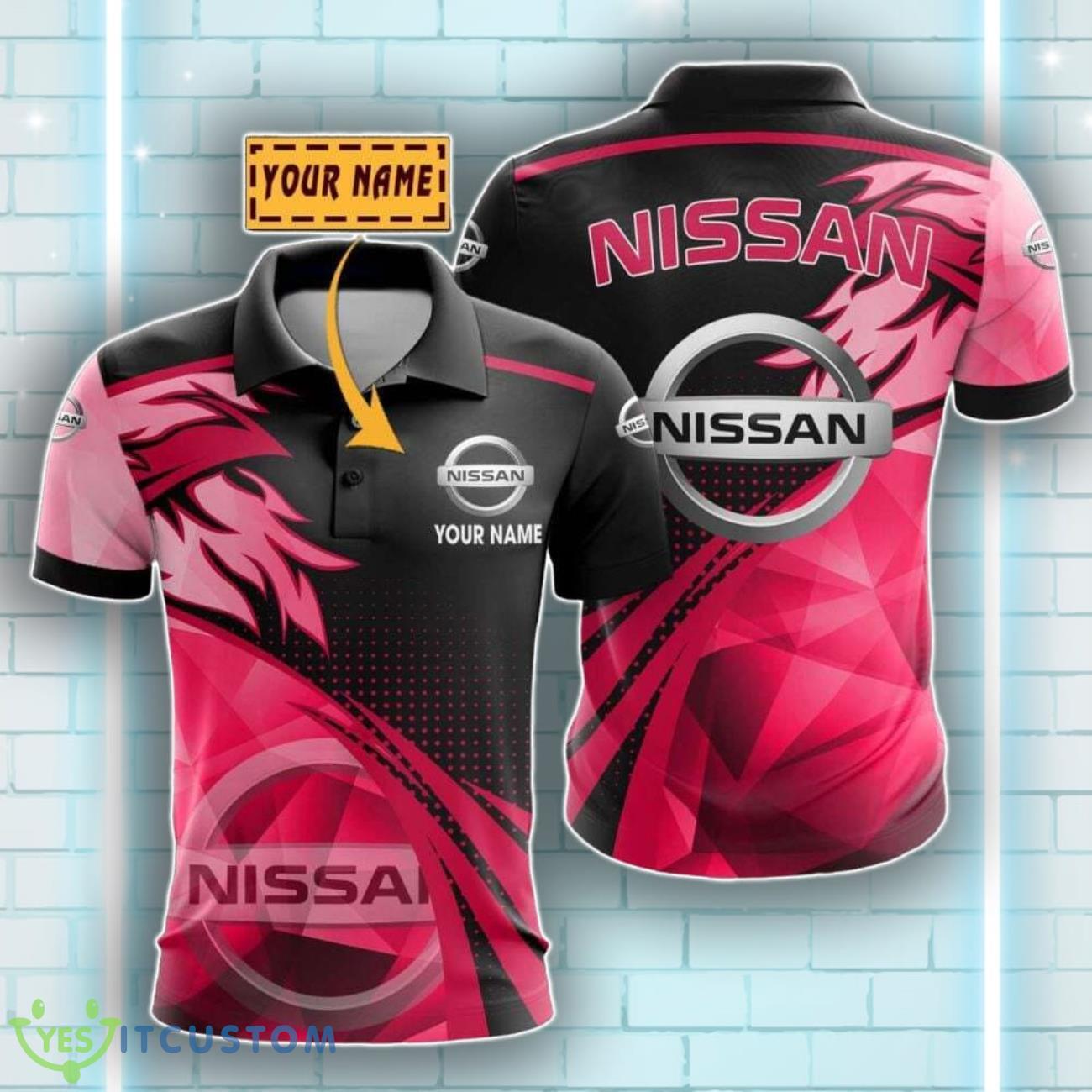 Nissan Logo Color Flame Pattern Custom Name Edition For Men Women ...