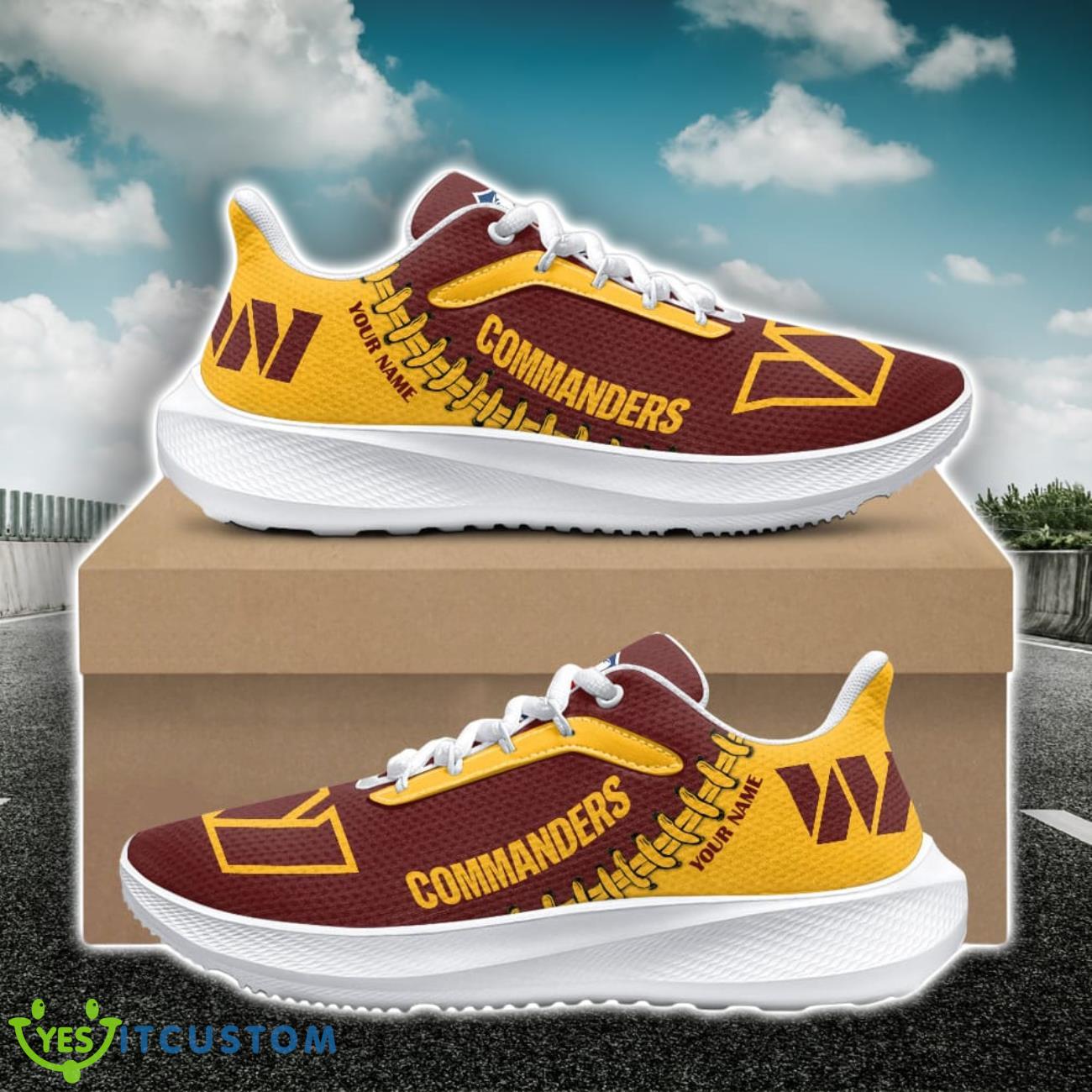 Washington Commanders NFL Air Mesh Running Shoes Custom Name Sneakers ...