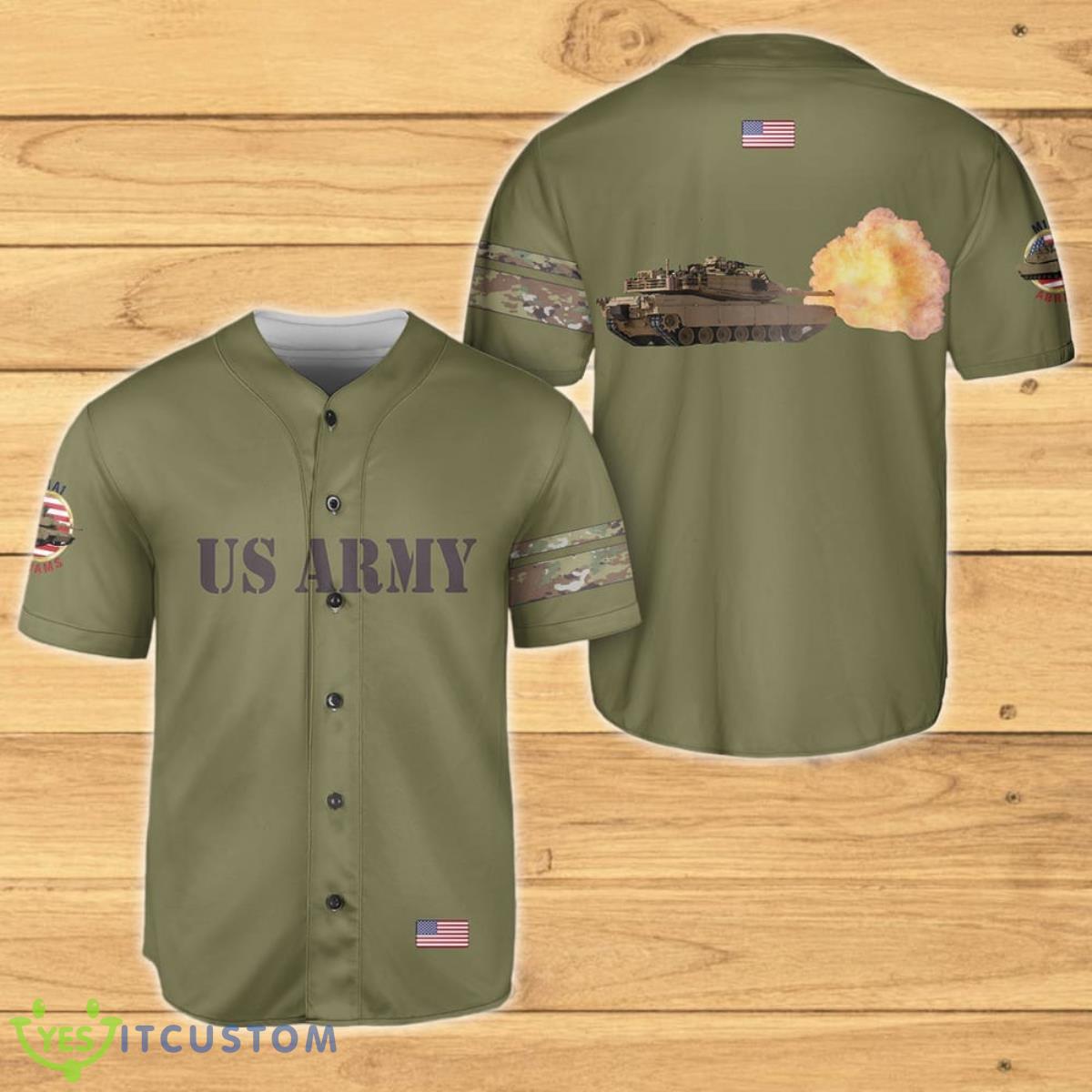 Army Jersey, US Army Abrams Main Battle Tank Baseball Jersey Style Gift ...