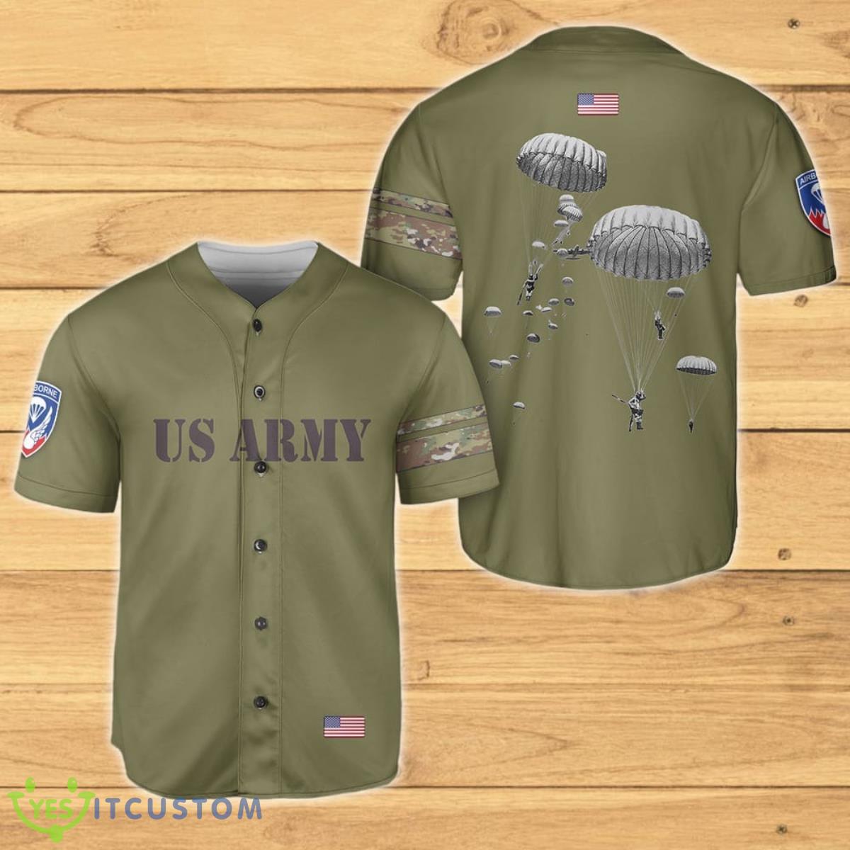 Army Jersey, US Army Paratroopers Infantry Parachute Baseball Jersey ...