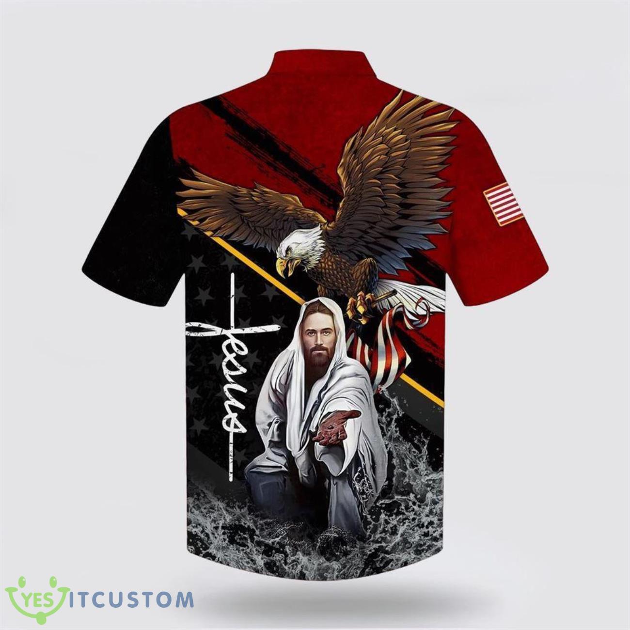 Jesus And Bald Eagle Aloha Hawaiian Shirt For Men And Women - YesItCustom