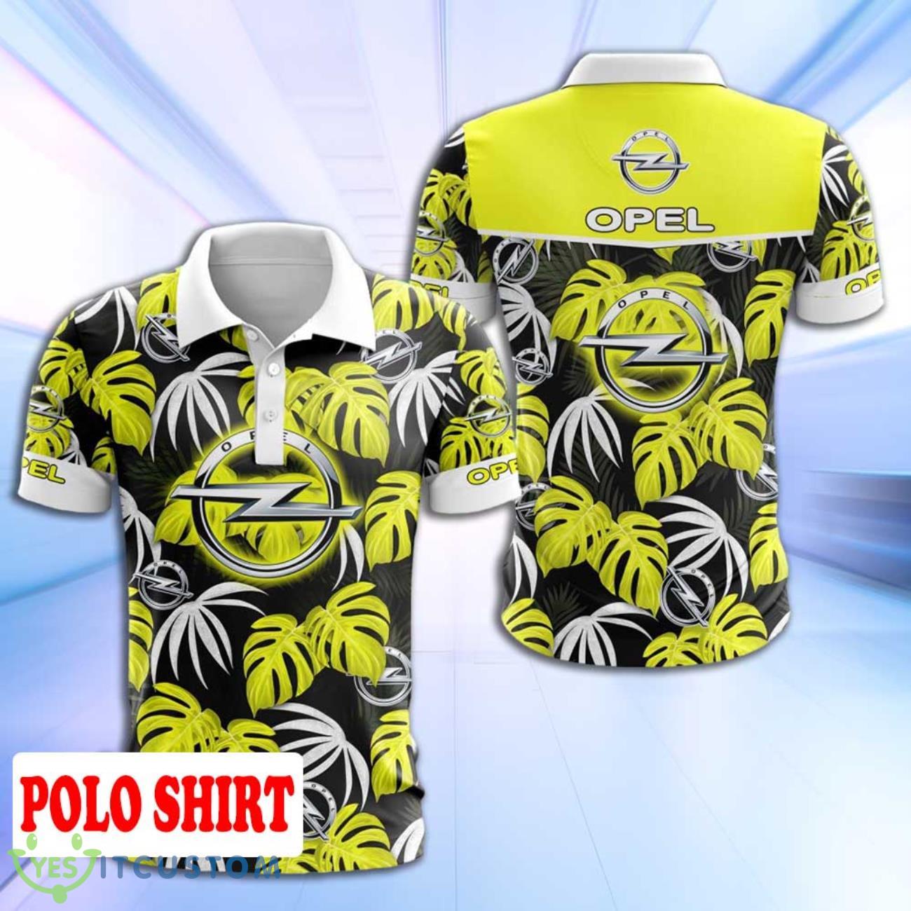 Opel Polo Shirt Logo Palm Leaves Summer Beach - YesItCustom