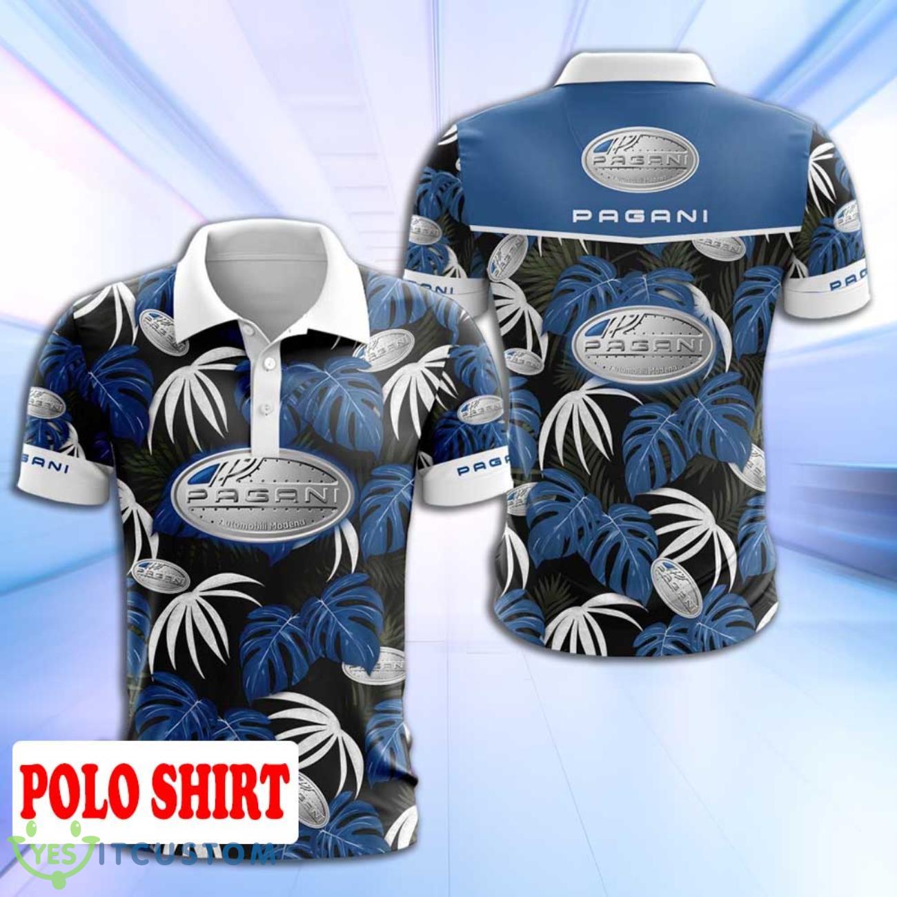 Pagani Polo Shirt Logo Palm Leaves Summer Beach - YesItCustom