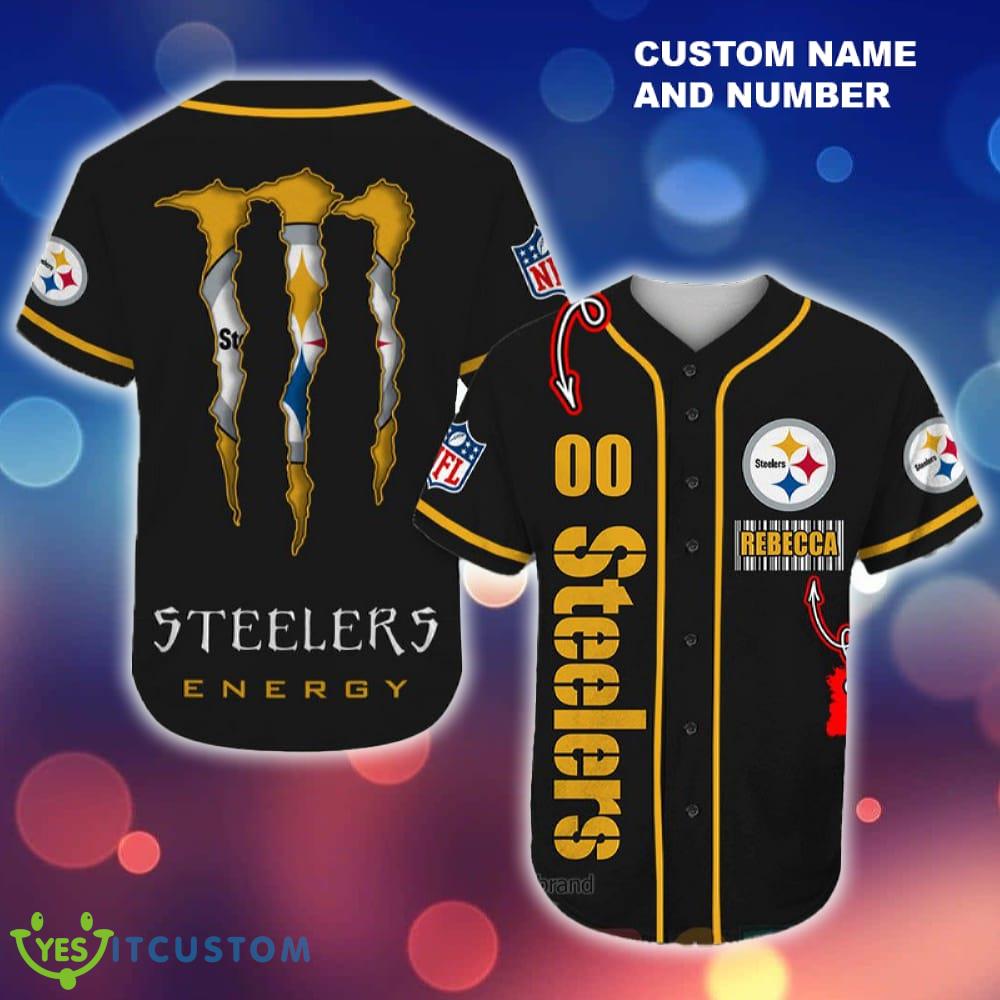 Pittsburgh Steelers Monster Energy Nfl Baseball Jersey Shirt Custom ...