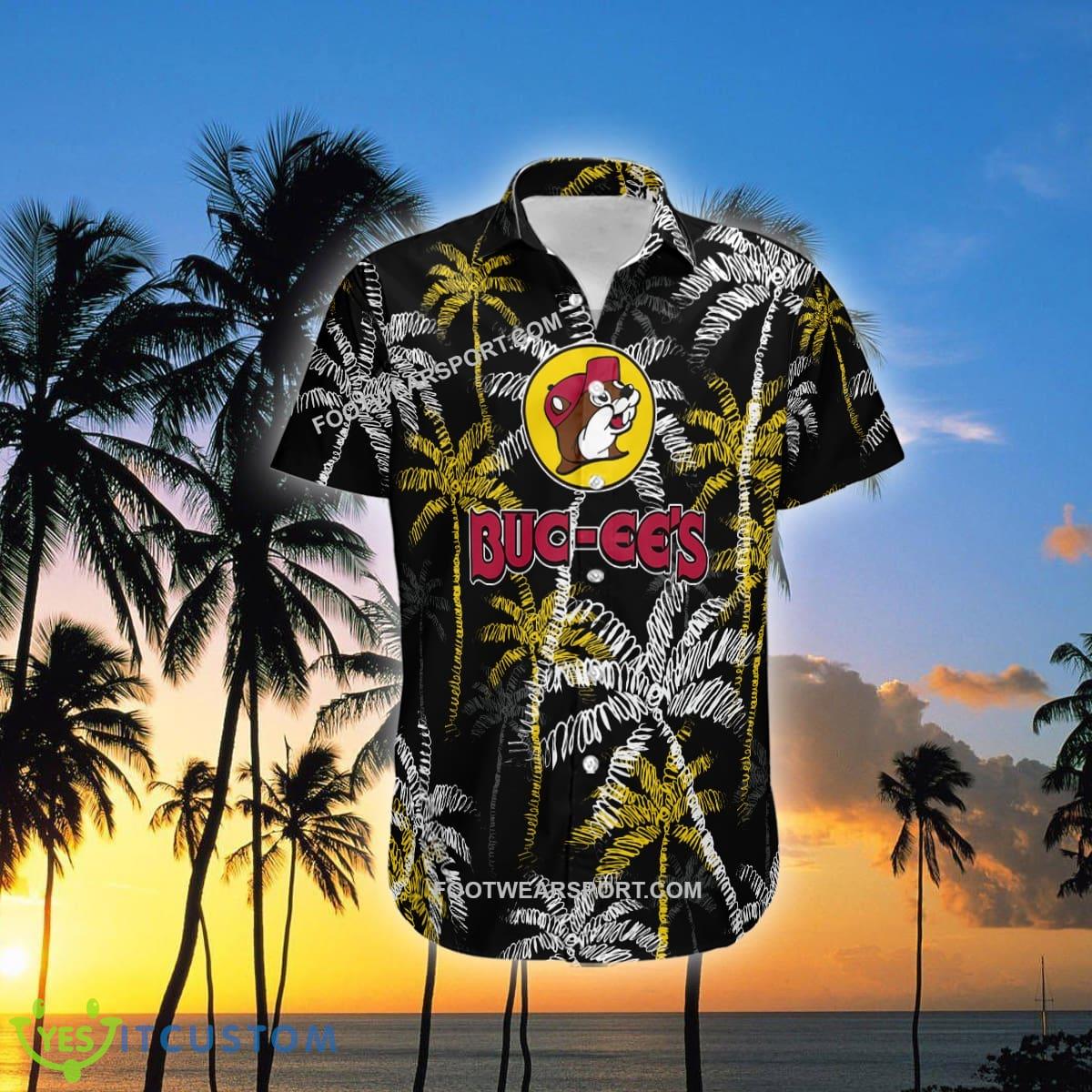 Buc Ee’s Brand Coconut Tree Pattern Black Hawaiian Shirt For Men And ...