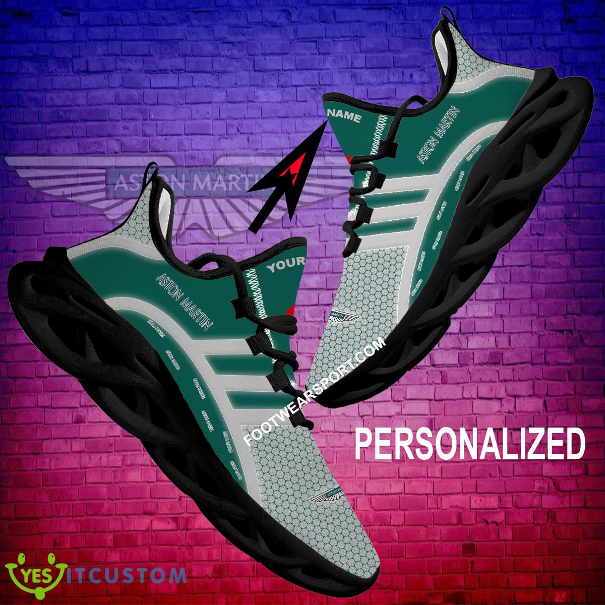 Custom Name F1 Racing Aston Martin Aramco F1 Team Chunky Sneaker Stride ...