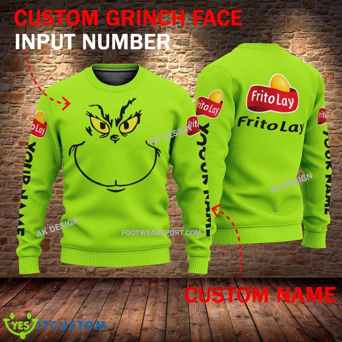 Frito Lay Grinch Face 3D Hoodie, Sweater Green Brand Full Print Custom ...