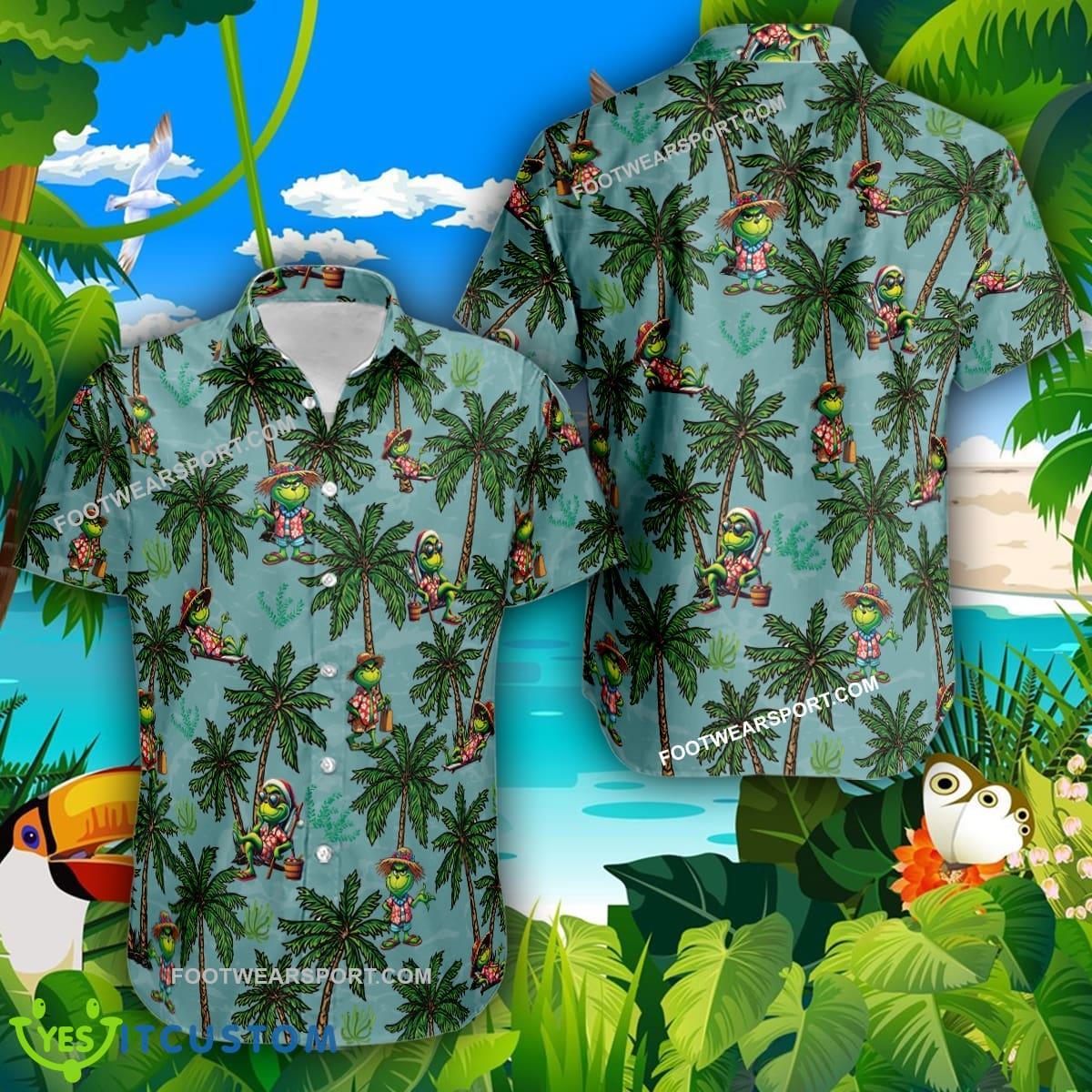 The Grinch Go Beach Coconut Vintage AOP Hawaiian Shirt Gift For Fans ...