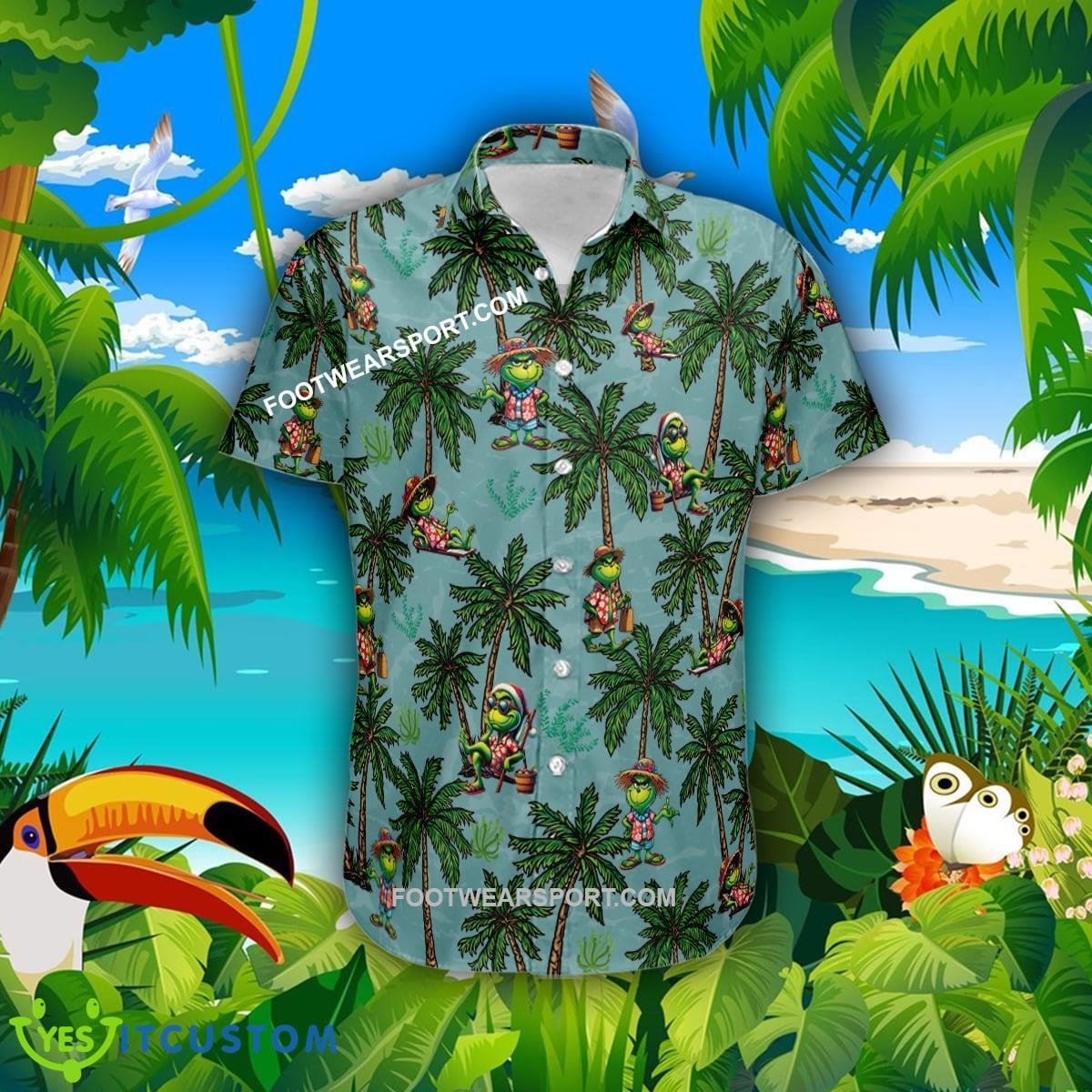 The Grinch Go Beach Coconut Vintage AOP Hawaiian Shirt Gift For Fans ...