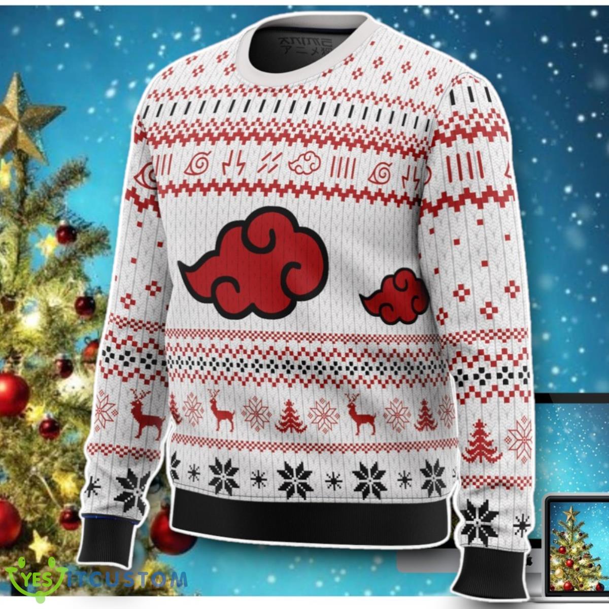 White Christmas Akatsuki Christmas Sweater Impressive Gift - YesItCustom